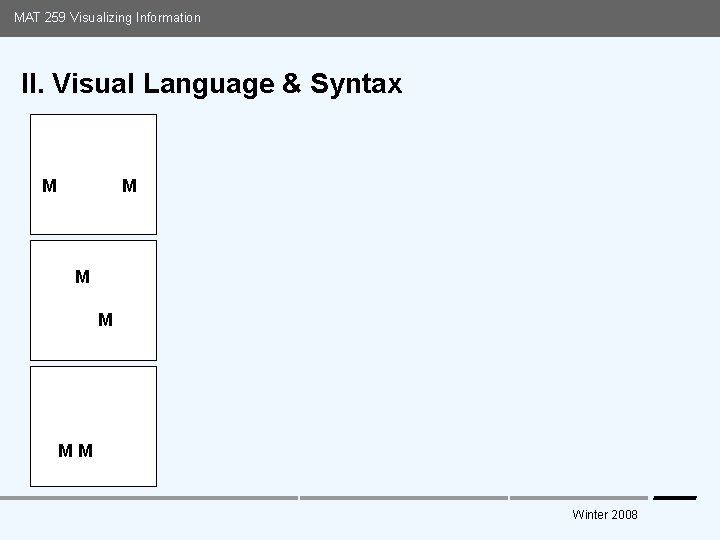 MAT 259 Visualizing Information Visual Language Basics Spatial
