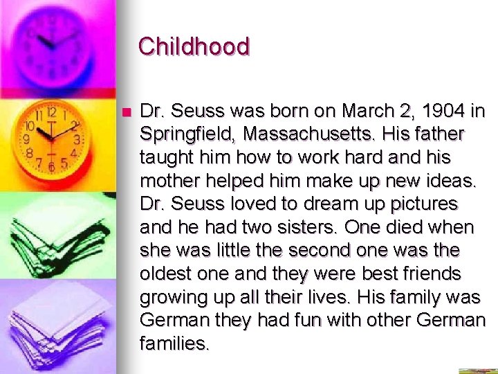 Dr Seuss By Hannah Introduction n Dr Seuss