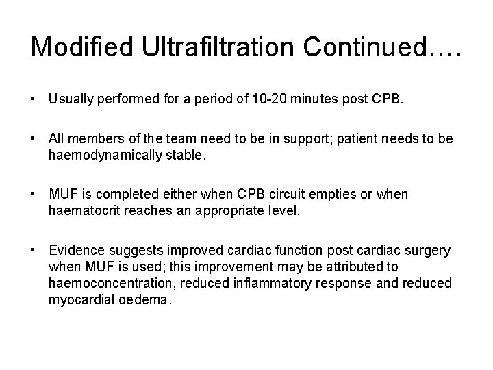 Haemofiltration The History of Haemofiltration Ultrafiltration The concept