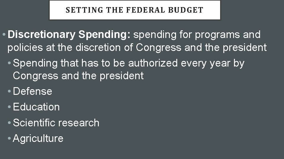 TOPIC 2 2 INTRODUCTION TO THE FEDERAL BUDGET