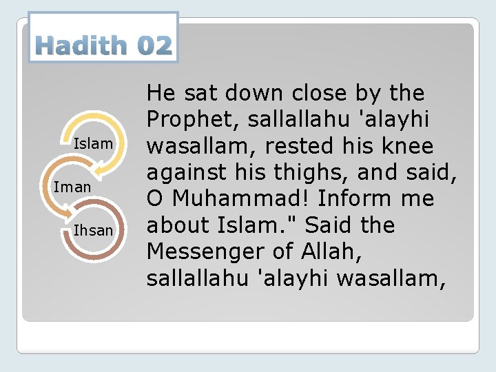 Islam Iman Ihsan Hadith 02 Happy Land for