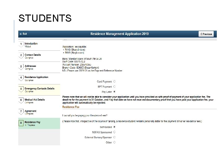 WITS inhouse developedPeoplecode based Residence Management System SESSION