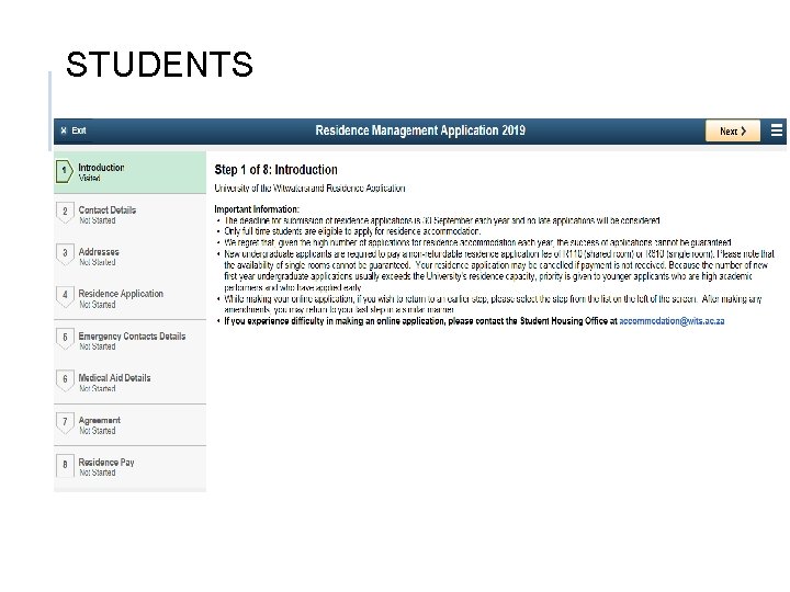 WITS inhouse developedPeoplecode based Residence Management System SESSION