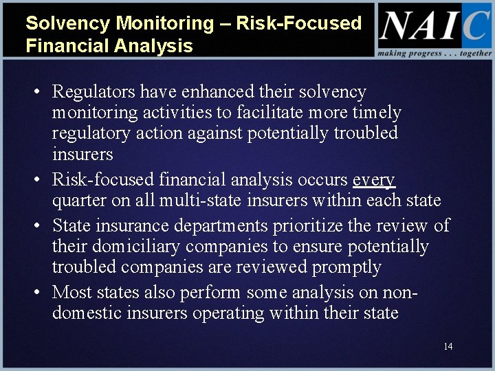 Overview of U S Solvency Framework David Vacca