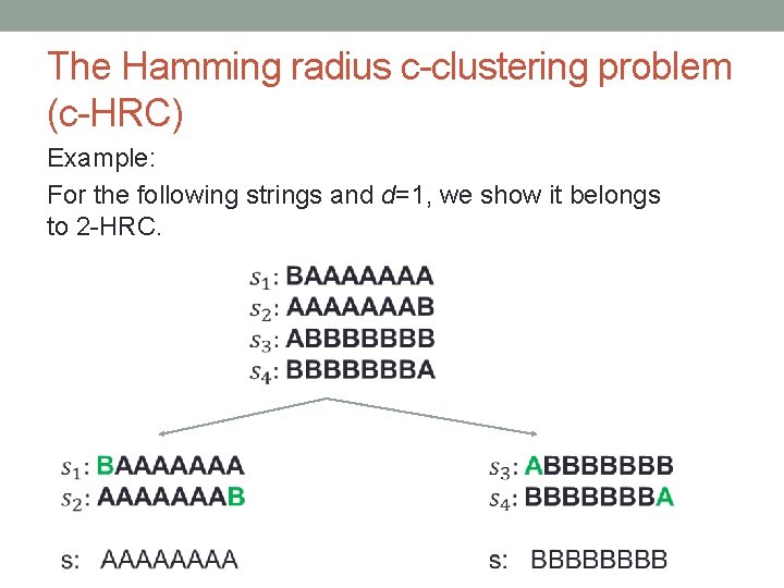 ON THE EFFICIENCY OF THE HAMMING CCENTERSTRING PROBLEMS