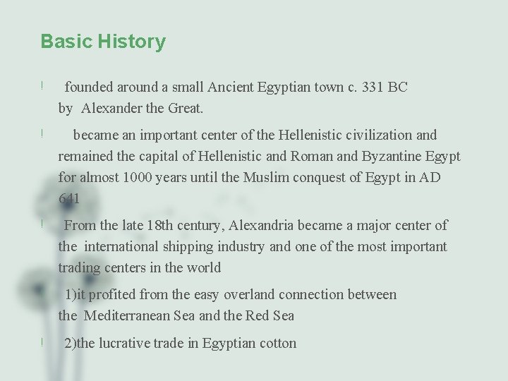 Alexandria Egypt Hellenistic Developments Ptolemies Presented by Ar