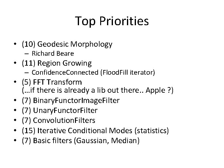 GPU Brainstorming What Classes to focus on Top