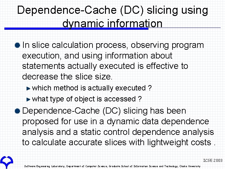 Java Program Analysis Projects in Osaka University AspectBased
