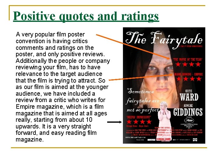 Evaluation of my Media Studies film poster By