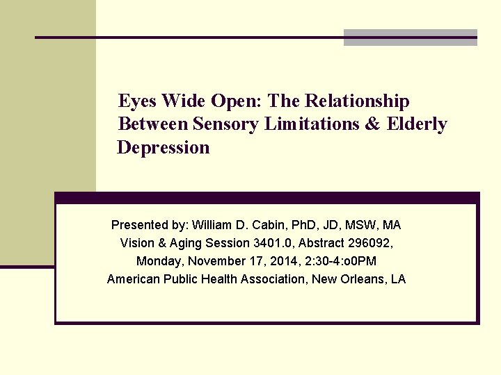 Eyes Wide Open The Relationship Between Sensory Limitations