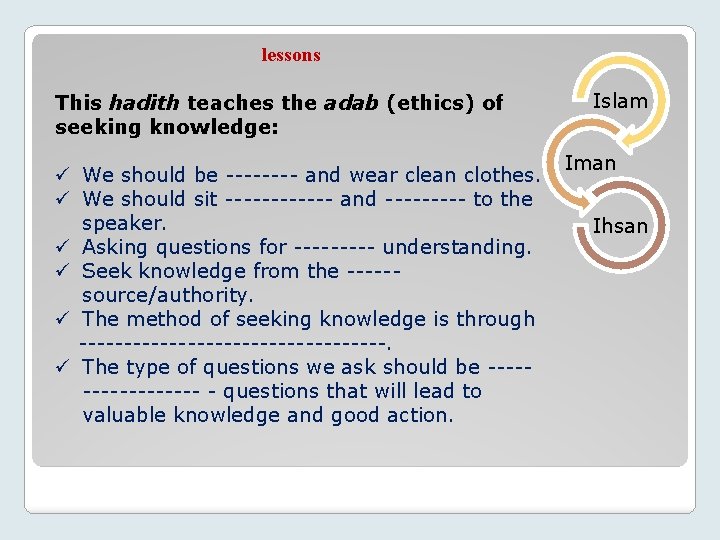 What is this hadith about Describe the man