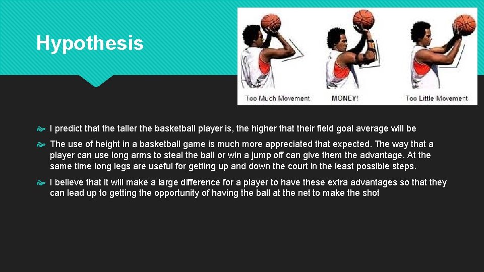 A Basketball Players Height vs their Shooting Average