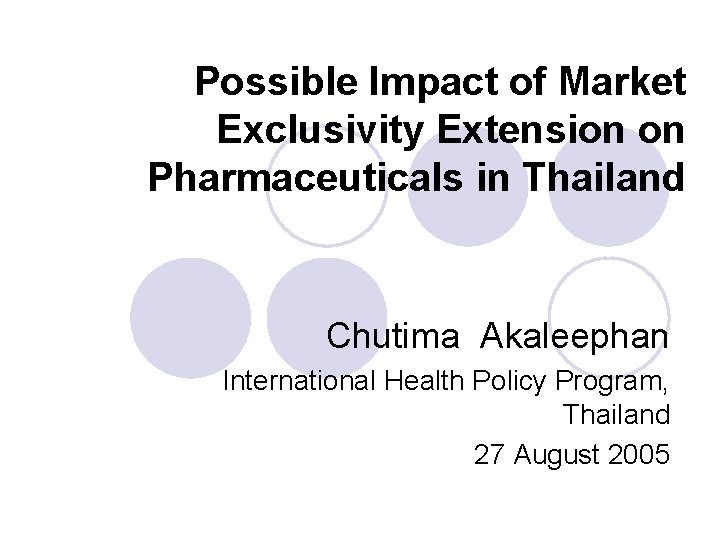Possible Impact of Market Exclusivity Extension on Pharmaceuticals