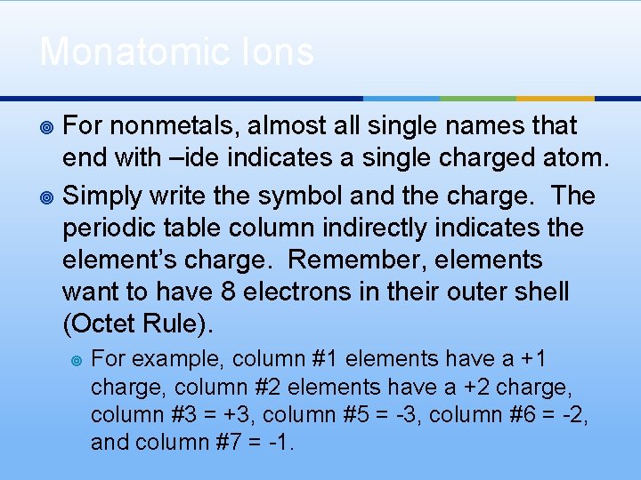 Ch 6 Manipulating Polyatomic Ions and Chemical Bonding