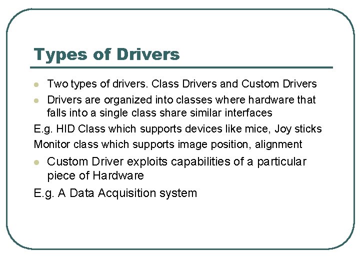 Introduction to USB Development USB Development l l