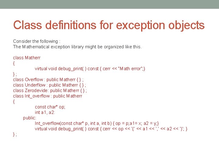 EXCEPTIONS IN C Exceptions handling Try catch blocks