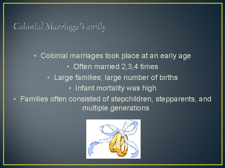 Life in the British Colonies Overview New England