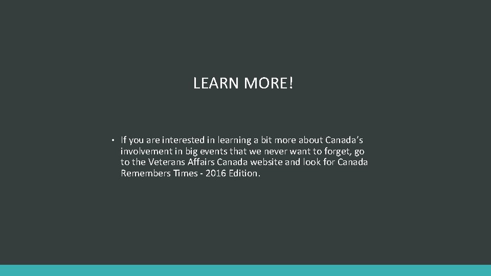 Remembrance Day Jeopardy NOVEMBER 10 TH 2016 Think