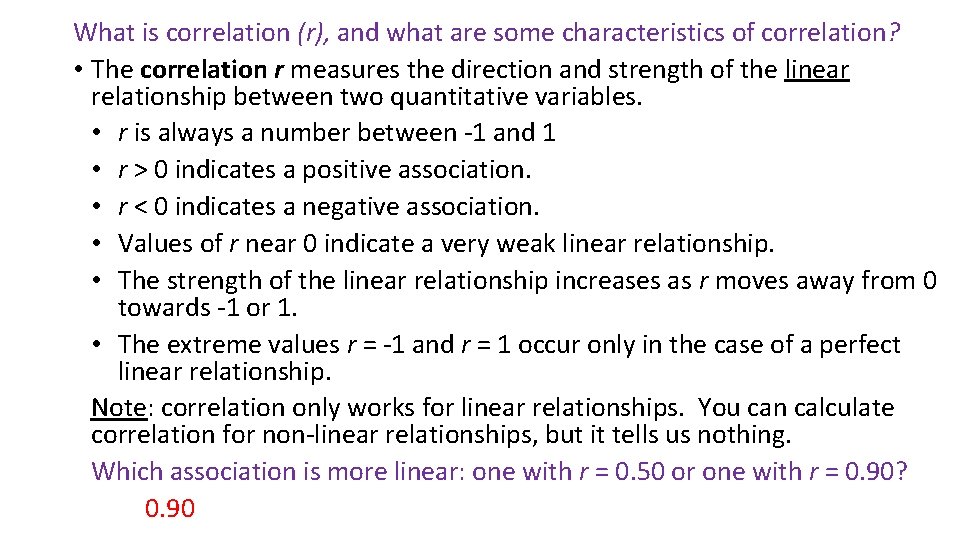 3 1 Scatterplots and Correlation Objectives SWBAT IDENTIFY