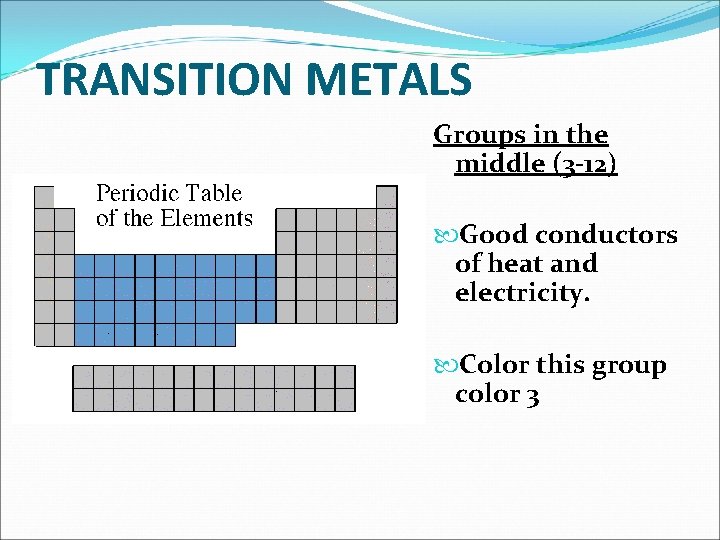 Periodic Table Families Identifying Learning Scale I can