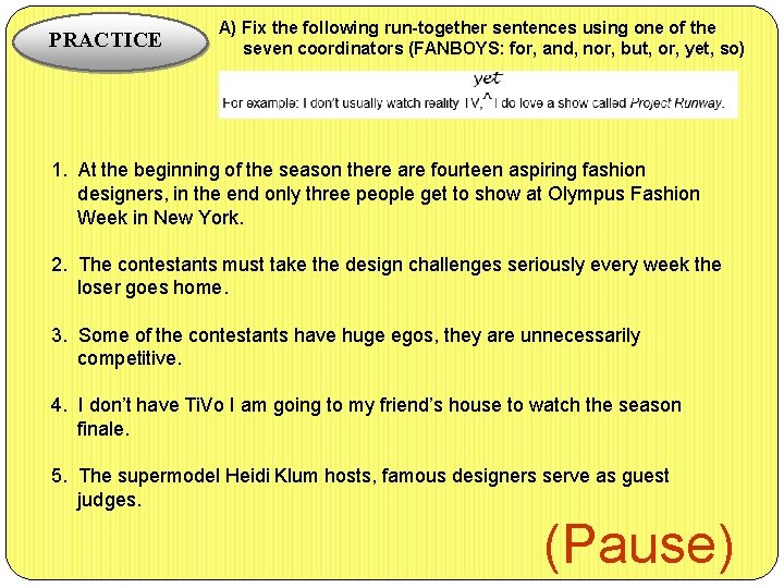 What Why and How 14 GRAMMAR RUNTOGETHER SENTENCES