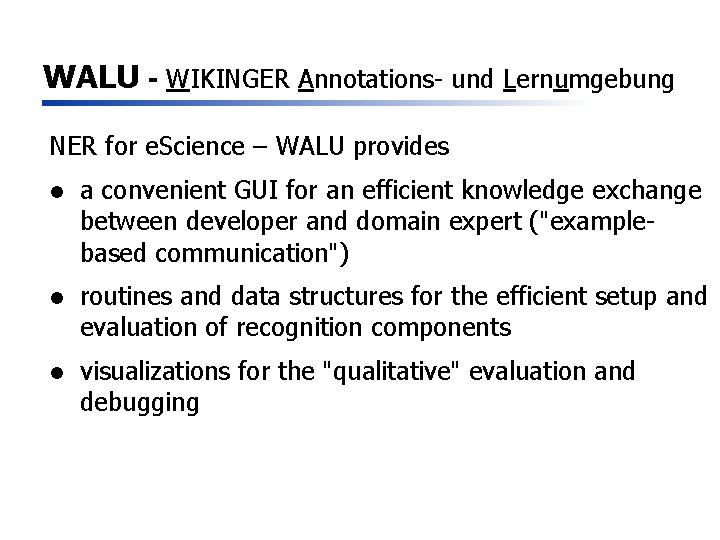 APPLYING WALU TO ANNOTATE NAMED ENTITIES IN ITALIAN