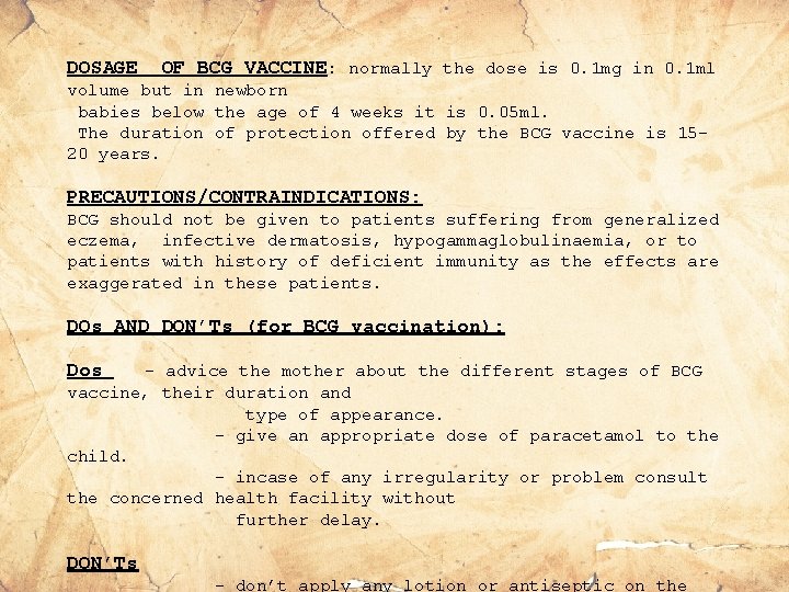 DIFFERENT STAGES OF BCG VACCINE BY MBBSPPT COM