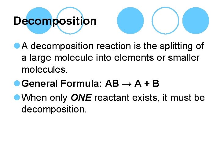 Matter Bonding Lesson 6 Synthesis Decomposition Synthesis l