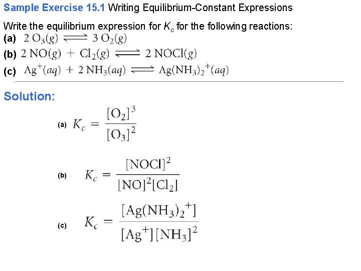 Chapter 15 Chemical Equilibrium The Concept of Equilibrium