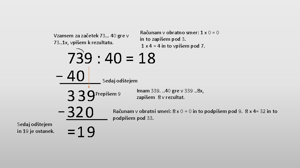 PISNO DELJENJE Z DVOMESTNIM TEVILOM ZAENI NA CEL