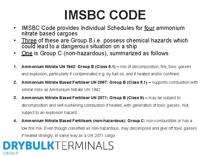 Dry Bulk Terminals Introduction to Safety Paul Goris