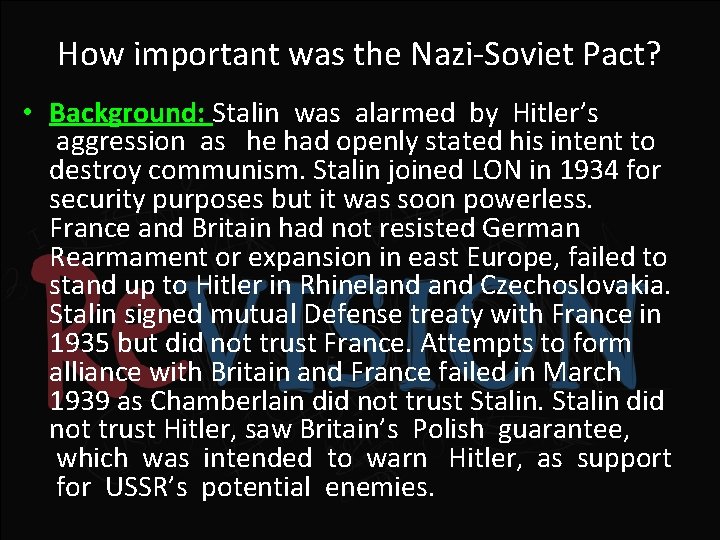 IGCSE History Revision 3 Why had international peace