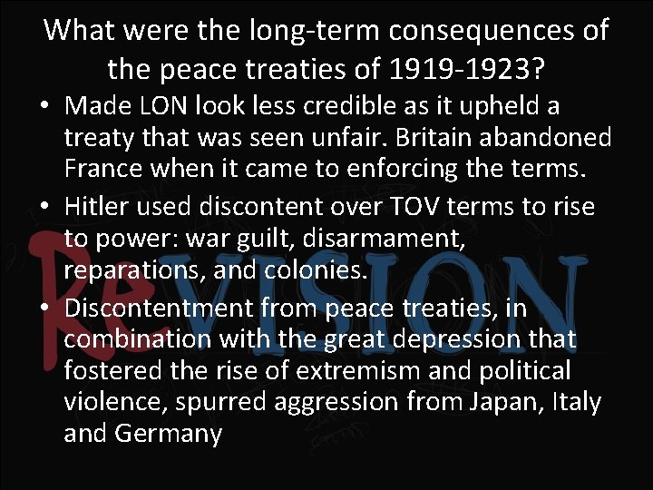 IGCSE History Revision 3 Why had international peace
