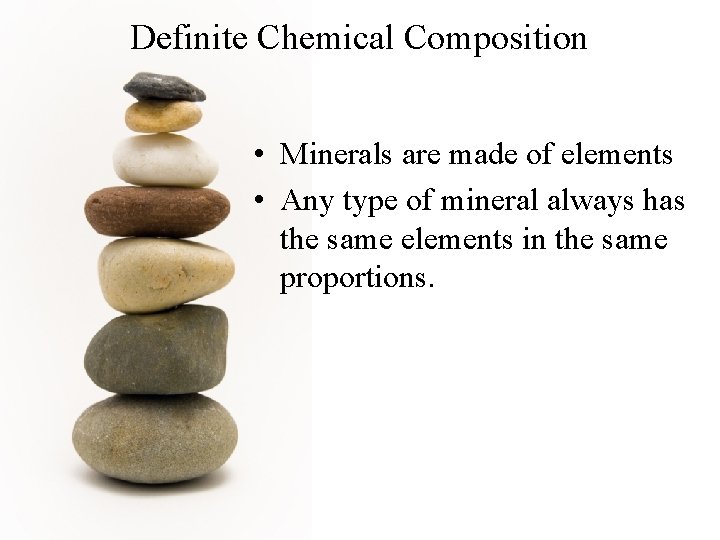 Minerals Difference between minerals and rocks Rocks are