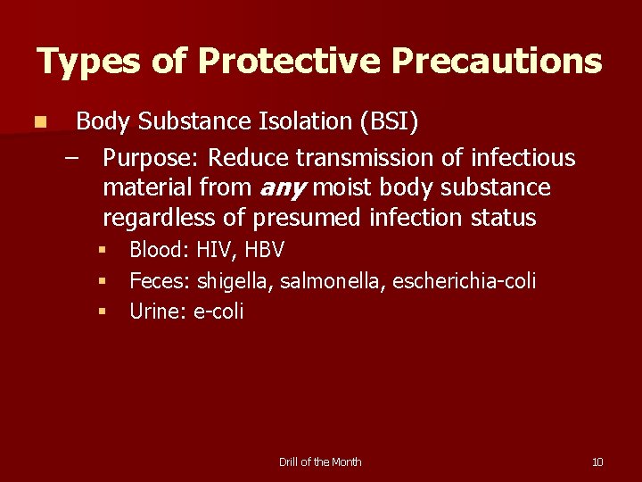 Drill of the Month Developed by Gloria Bizjak