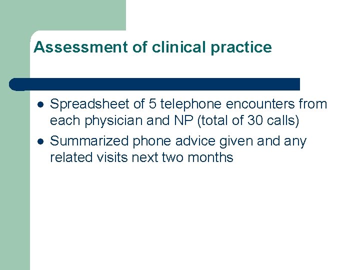 Quality Improvement Project to Develop a Telephone Protocol