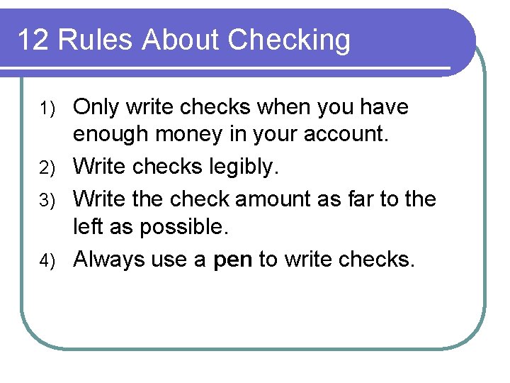 Check Writing All About Checks Check Writing l
