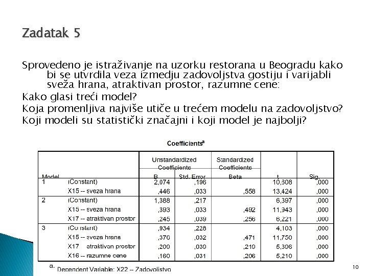 Regresiona analiza Regresiona analiza Prost linearni regresioni model