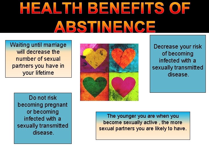 BENEFITS OF ABSTINENCE BELLRINGER What does abstinence mean