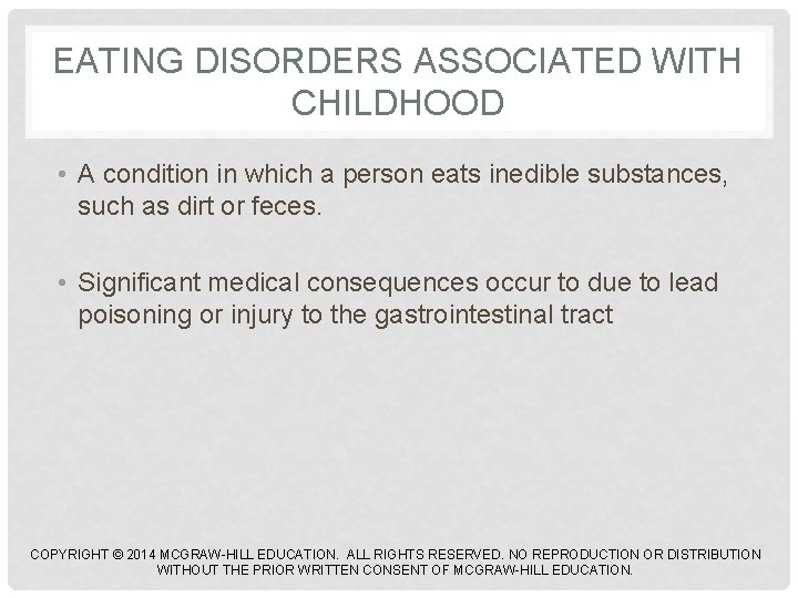 FEEDING AND EATING DISORDERS ELIMINATION DISORDERS SLEEPWAKE DISORDERS