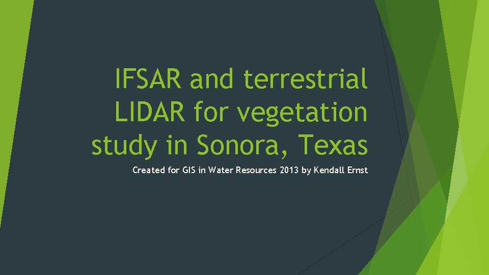 IFSAR and terrestrial LIDAR for vegetation study in