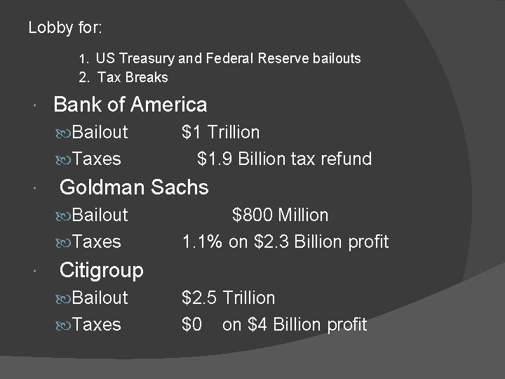How powerful is your lobby Financial Industry Power