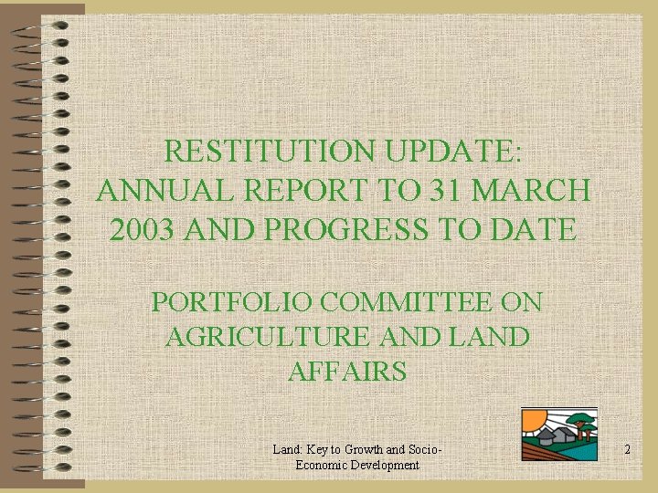 COMMISSION ON RESTITUTION OF LAND RIGHTS Land Key