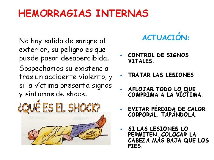 HEMORRAGIAS DEFINICIN TIPOS DE HEMORRAGIA ACTUACIN FREMAP HEMORRAGIAS