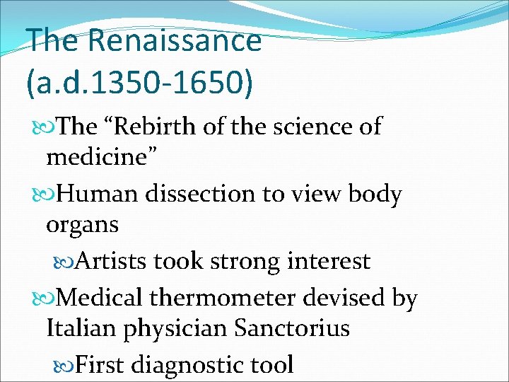 History of Diagnostic Medicine Bell Work 1 What
