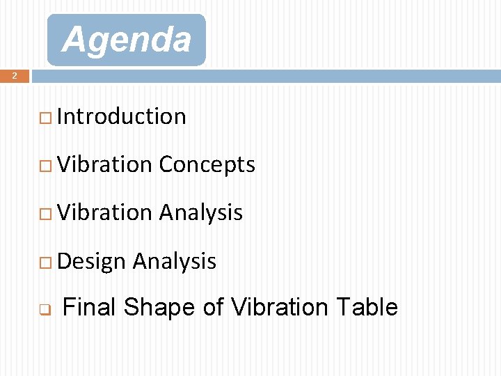 Vibration Table Design For The Palestinian Construction Products