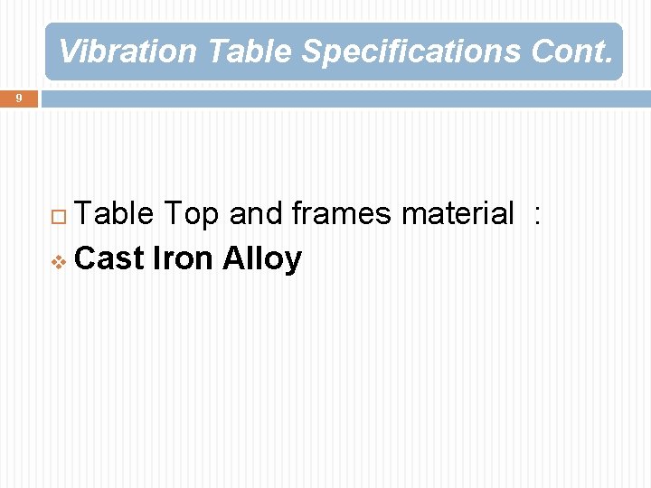 Vibration Table Design For The Palestinian Construction Products