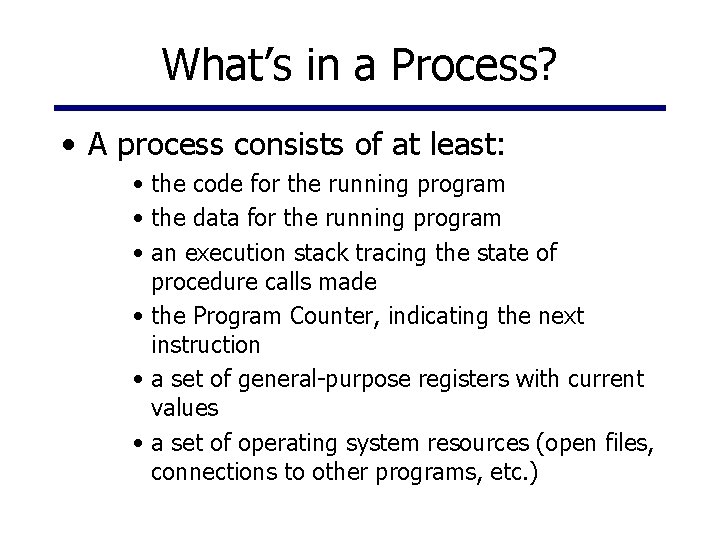 Lecture Topics 111 Processes processes vs programs Process
