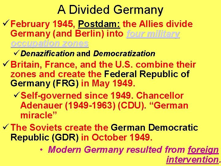 Germany CHARACTERISTICS Affluent Economy despite the disequilibria between