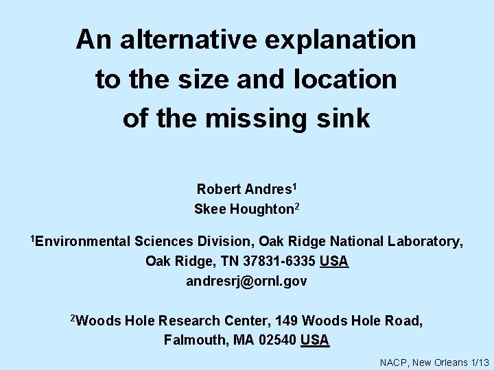 An alternative explanation to the size and location